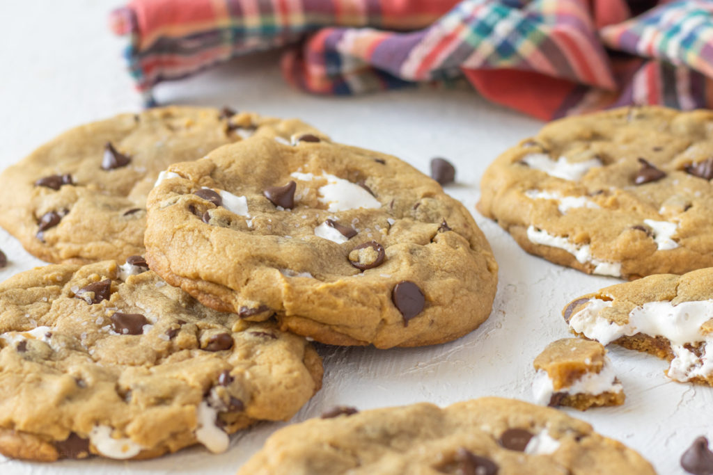 Chocolate Chip Marshmallow Cookies - Entirely Elizabeth