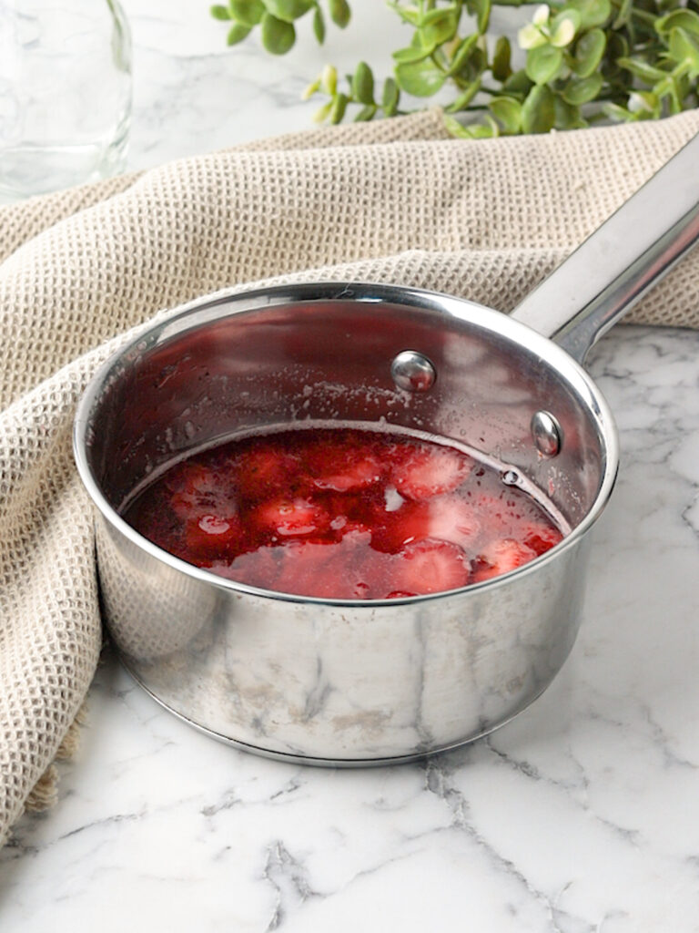 Strawberry Simple Syrup - Using Tops - Entirely Elizabeth