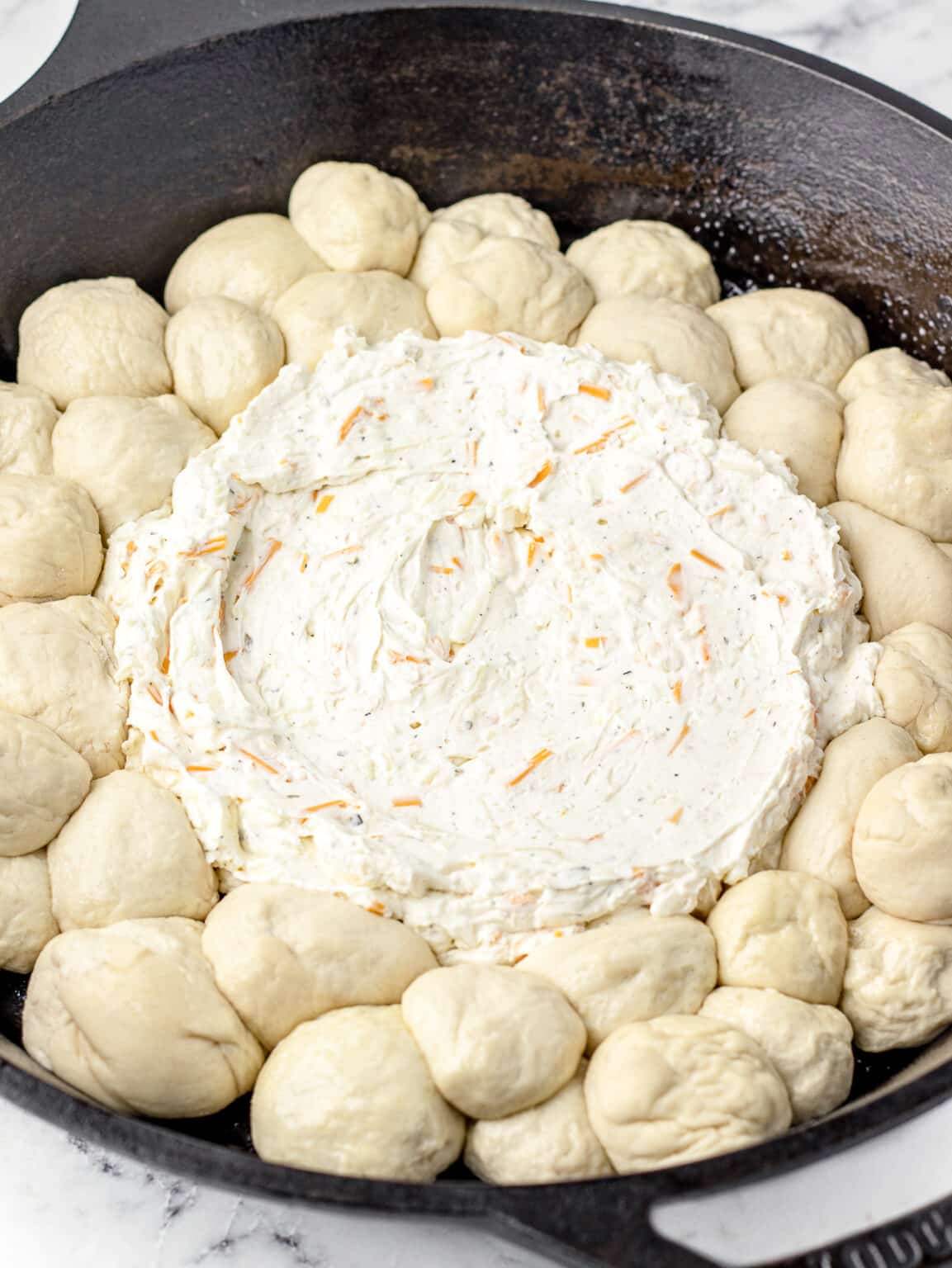 Hot Pizza Dip with Pizza Dough Balls - Entirely Elizabeth