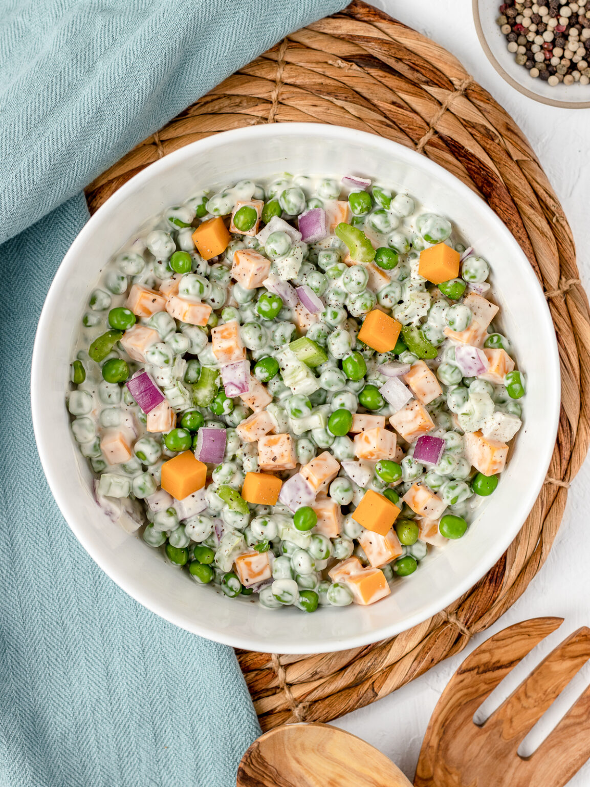 Easy English Pea Salad - No Eggs Or Bacon - Entirely Elizabeth