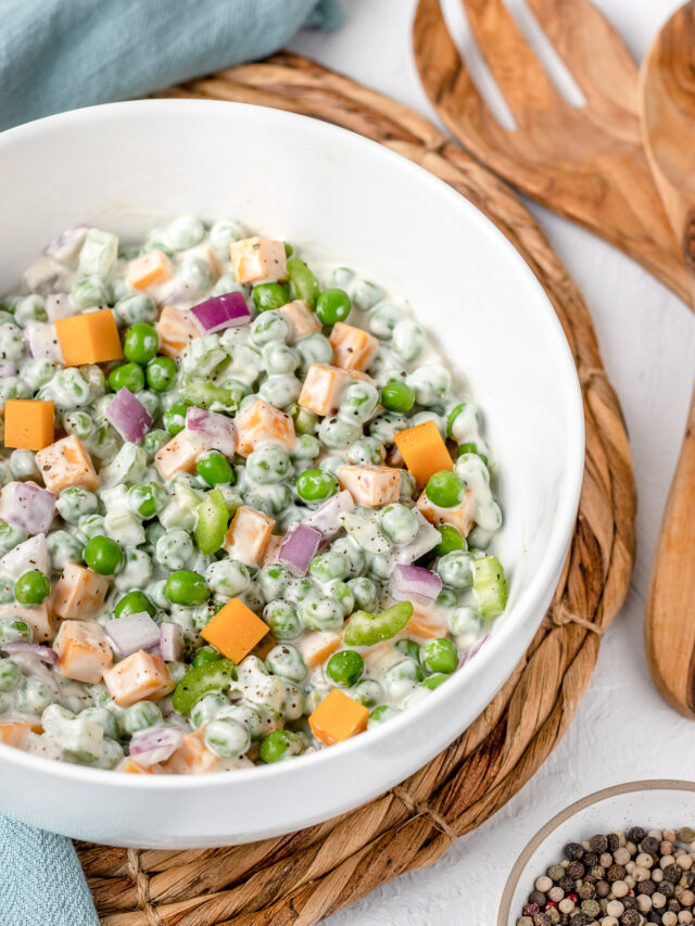 Easy English Pea Salad - No Eggs Or Bacon - Entirely Elizabeth