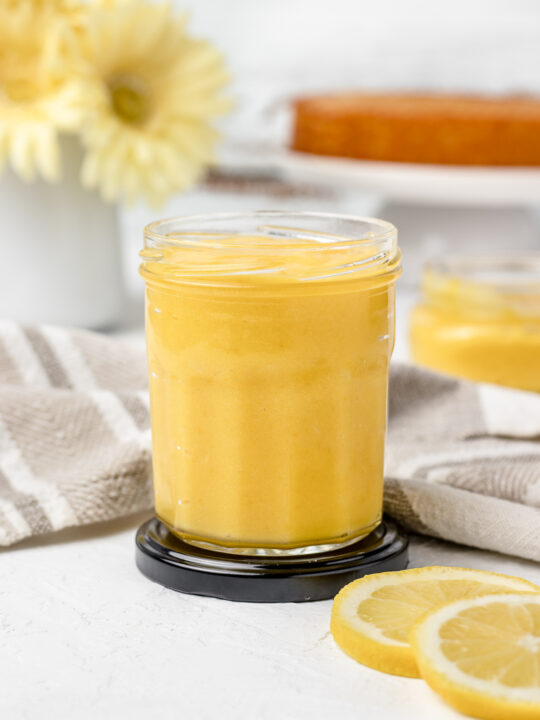 Easy Lemon Curd Cake - Single Layer - Entirely Elizabeth