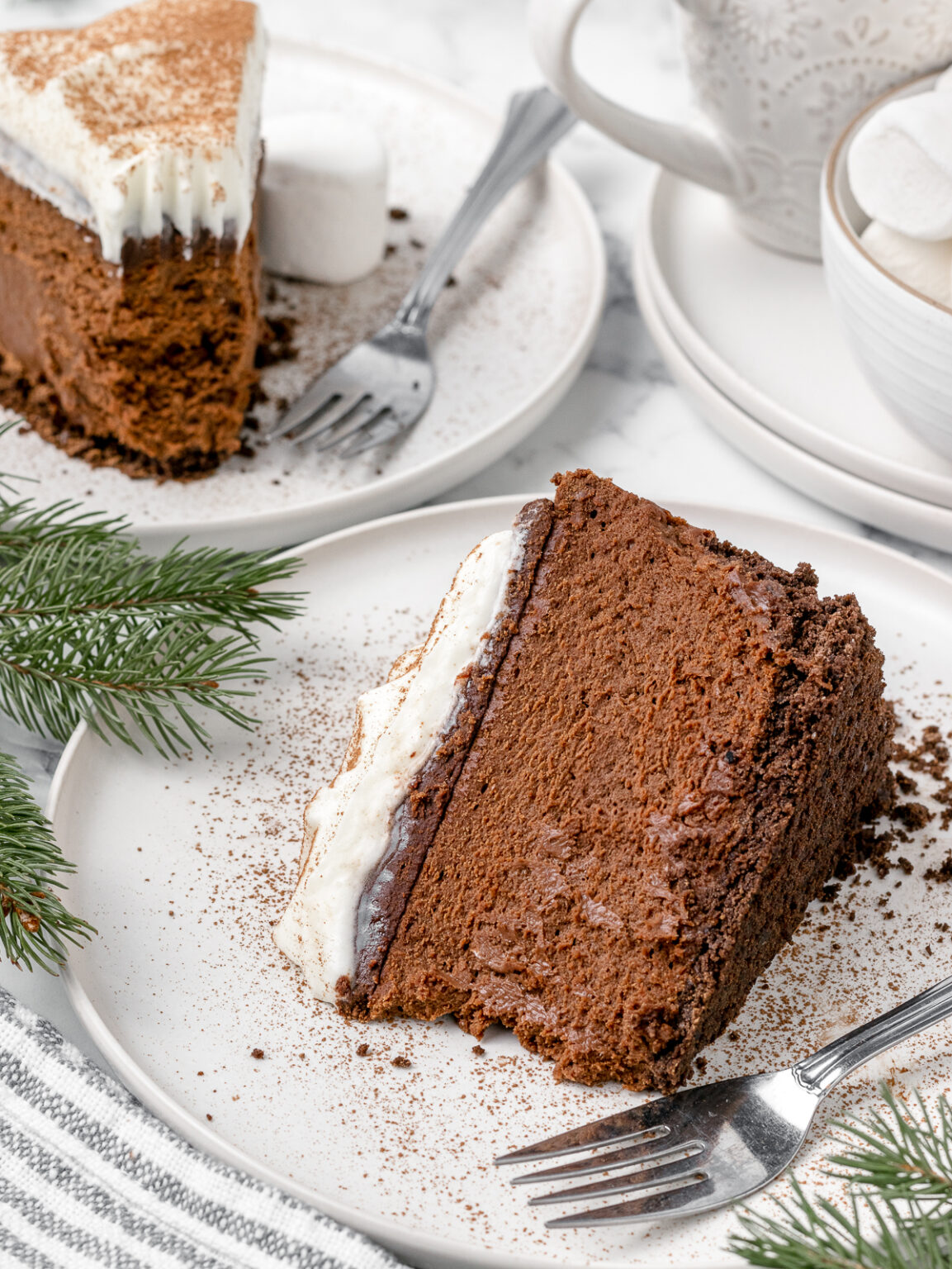 Baked Hot Cocoa Cheesecake - Entirely Elizabeth