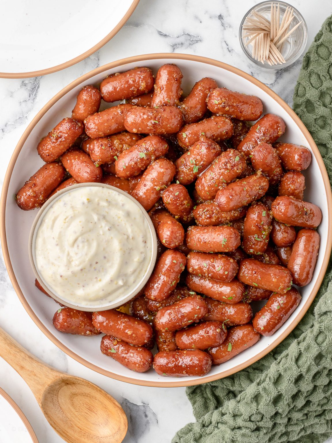 Honey Mustard Sausages - Entirely Elizabeth